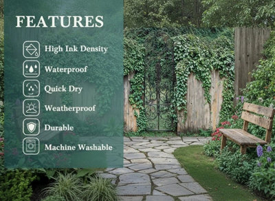 Black Iron Gate Secret Garden Mural Curtain Waterproof Outdoor Tapestry ...