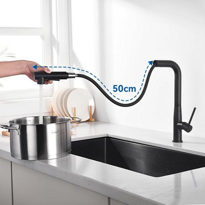 Black kitchen faucet pull down kitchen faucet high pressure sink mixer ...
