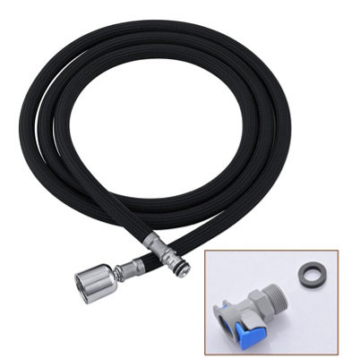 Black Kitchen Faucet Replacement Hose, M15 x 1mm x G1/2, 150cm ...