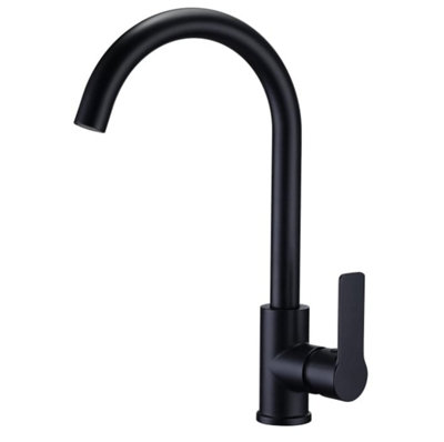 Black Kitchen Tap Single Lever Monobloc Matt Black Sink Taps for ...