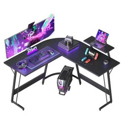 Black L Shaped Desk Corner Computer Desk PC Table Workstation W ...