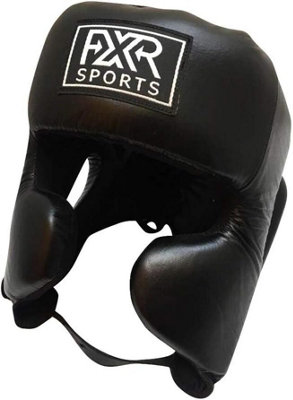 BLACK LEATHER HEAD GUARD - X Large