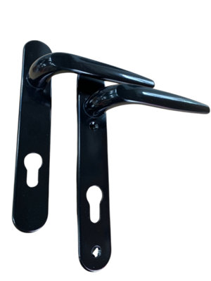 Black Leaver Leaver Short Backplate upvc door handle
