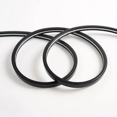Black LED lights for acoustic wood slat panels. Flexible, cuttable and ...