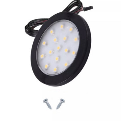 Black LED Surface Mount Light 1.5W, 12V DC Ideal for Campervan, Kitchen ...
