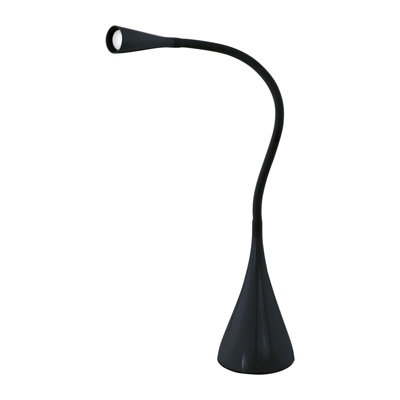 Black LED Table Lamp with Touch Dimmer - Adjustable Height, Modern Design
