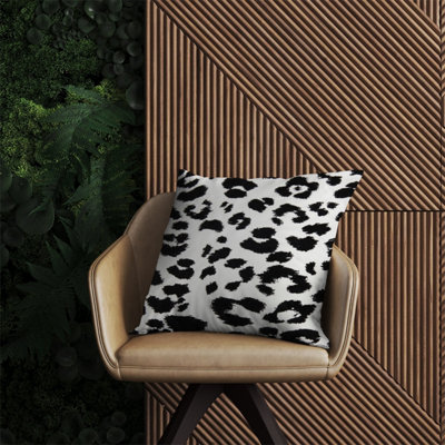 Black Leopard Print Outdoor Cushion 60cm x 60cm