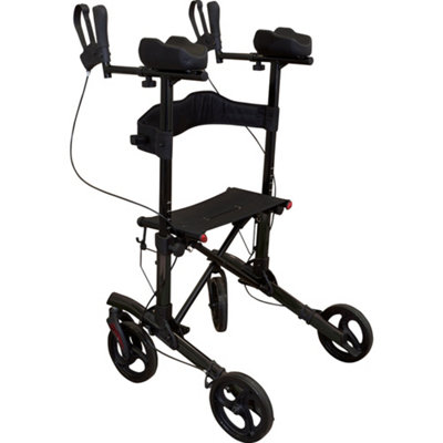 Black Lightweight Aluminium Forearm Rollator Mobility Aid for Enhanced ...