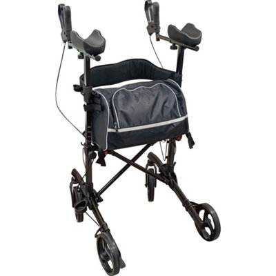 Black Lightweight Aluminium Forearm Rollator Mobility Aid for Enhanced ...