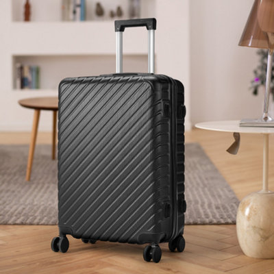 Black Lightweight Hardside Travel Suitcase with Spinner Wheels 28"