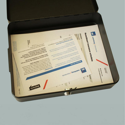 Black Lockable Security Box - Floor or Wall Mountable Steel Safe for ...