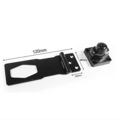 Black Locking Hasp and Staple with Keys Security Lock 120x40mm