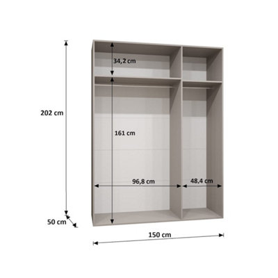 Black Marbella III Hinged Door Wardrobe 150cm - Modern Statement ...