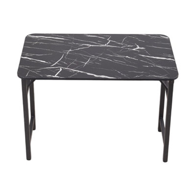 Black Marble Rectangular Folding Table with Double Spring Mechanism ...