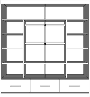 Black Matte Sliding Wardrobe with Mirror 203cm - Sophisticated Storage ...