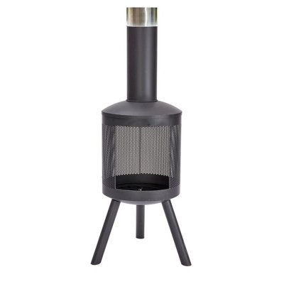 Black Maxima Chimenea - Metal Outdoor Garden Patio Log Wood Burner Fire ...