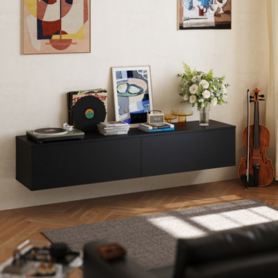 Black MDF Framed Sideboard TV Stand TV Unit H 1600x D 350x H 300mm