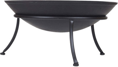 Black Melbourne Iron Cast Metal Fire Pit Bowls for Outdoor BBQ, Heating ...