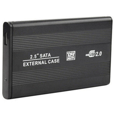 Black Metal 2.5" SATA External Disk Case - Portable Hard Drive ...