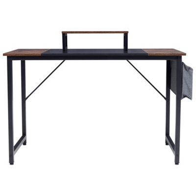 Black Metal Frame Wooden Tabletop Office Desk W 1200 x D 600 x H 750 mm