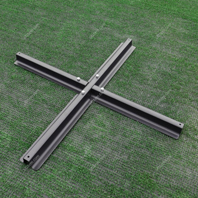 Black Metal Free Standing Garden Parasol Cross Base Heavy Duty ...