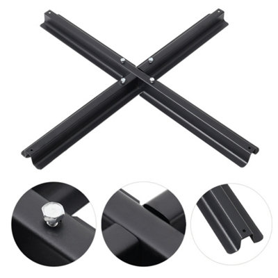 Black Metal Free Standing Garden Parasol Cross Base Heavy Duty ...