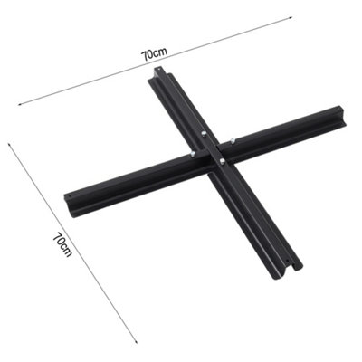 Black Metal Free Standing Garden Parasol Cross Base Heavy Duty ...