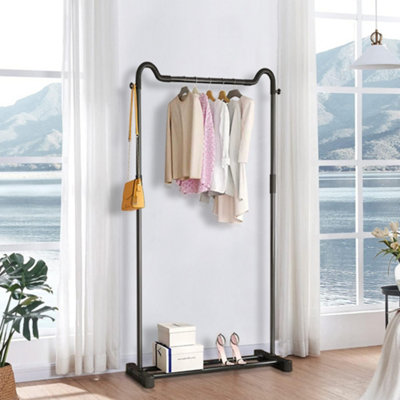 Black Metal Garment Clothes Rail Clothing Hanging Rack Clothes Stand ...