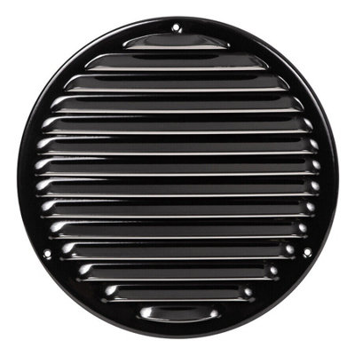 Black Metal Round Air Vent Grille 200mm / 240mm | DIY at B&Q