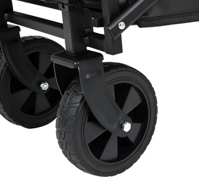 Black Mini Foldable Garden Festival Trolley Camping Folding Cart Wagon ...