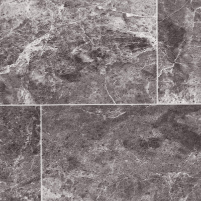 Black Modern Marble Effect Anti-Slip Vinyl Flooring For Kitchen ...