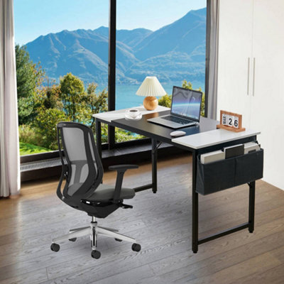 Black Modern Rectangular Metal Frame Computer Desk