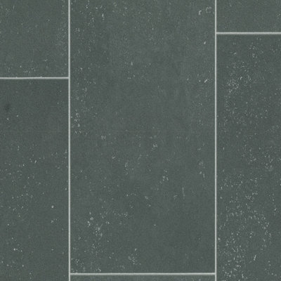 Black Modern Tile Effect Anti-Slip Vinyl Flooring for Home, Shops ...