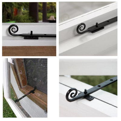 Black Monkey Tail Window Casement Fastener & Window Stays Combo Set ...