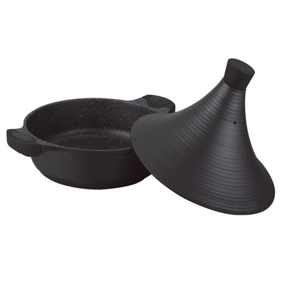 BLACK MOROCCAN TAGINE POT NON STICK ALUMINIUM INDUCTION CASSEROLE ...