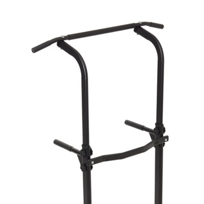 Black Multi-Functional Adjustable Height Power Tower Dip Station Pull ...