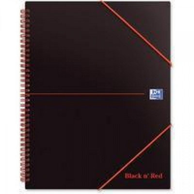 Black n Red Meeting Book Plastic Wirebound with Rear Elasticated 3-Flap ...