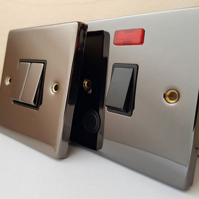 Black Nickel 10A 4 Gang 2 Way Ingot Light Switch - Black Trim - SE Home