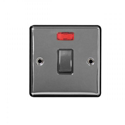 Black Nickel 20A 1-Gang Neon Power Indicator Switch