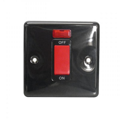 Black Nickel 45A 1-Gang Neon Power Indicator Switch