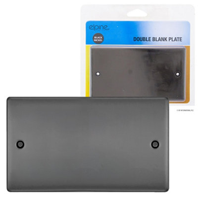 Black Nickel Double Blank Plate Light Switch Home Office Electric Socket