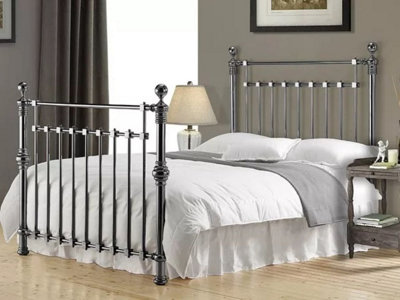 Black Nickel Squared Metal Bed Frame - Double 4ft 6" | DIY at B&Q