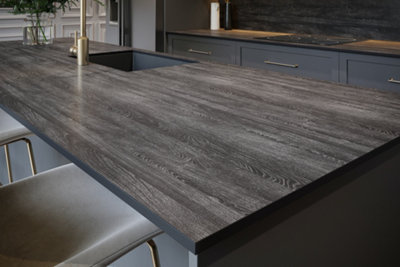 Black Oak 1000mm x 610mm x 12mm Compact Laminate Worktop Modern ...