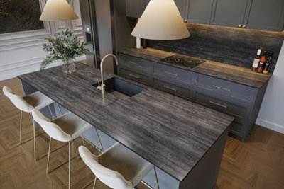 Black Oak 1000mm x 610mm x 12mm Compact Laminate Worktop Modern ...