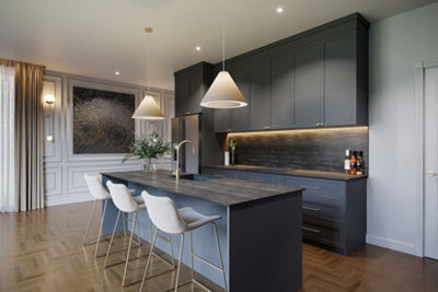 BLACK OAK 1000MM X 950MM X 12MM COMPACT LAMINATE WORKTOP MODERN ...