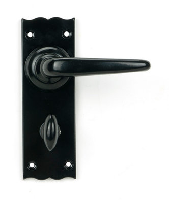 Black Oak Lever Handle Bathroom Set