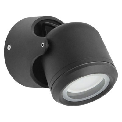 Black Outdoor Single Wall Light Adjustable IP54 External Directional ...