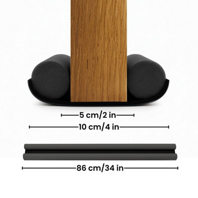 Black Pack of 2 Double Sided Draft Excluder - Guard for Windows & Doors ...