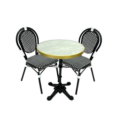 Black Paris Bistro Chair and Table Set BE Furniture