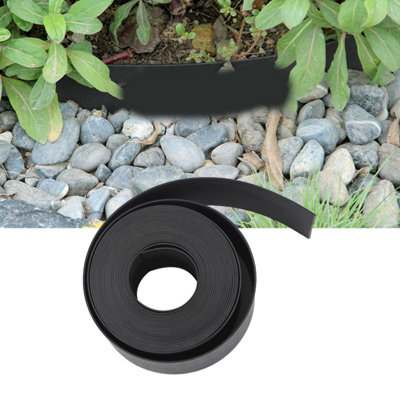 Black PE Garden Edging:12cm Wide,10m Long,2mm Thick for Outdoor Landscaping